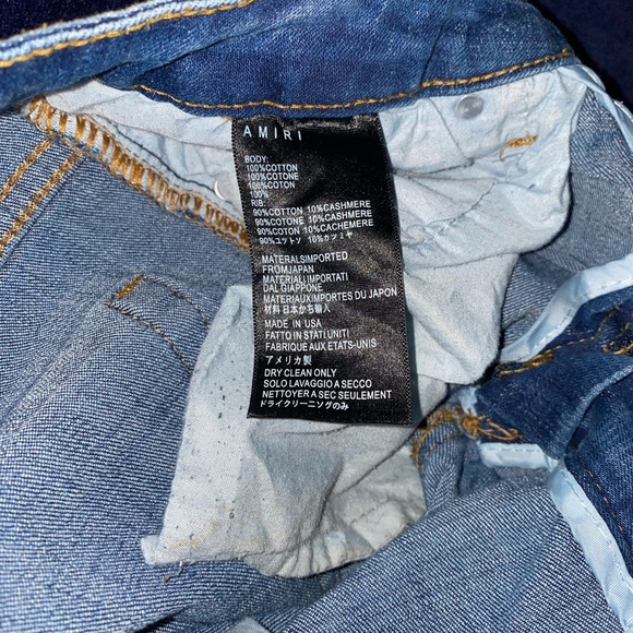 AMIRI | Jeans | Amiri Blue Skinny Jeans With Artistic Drip Design ...